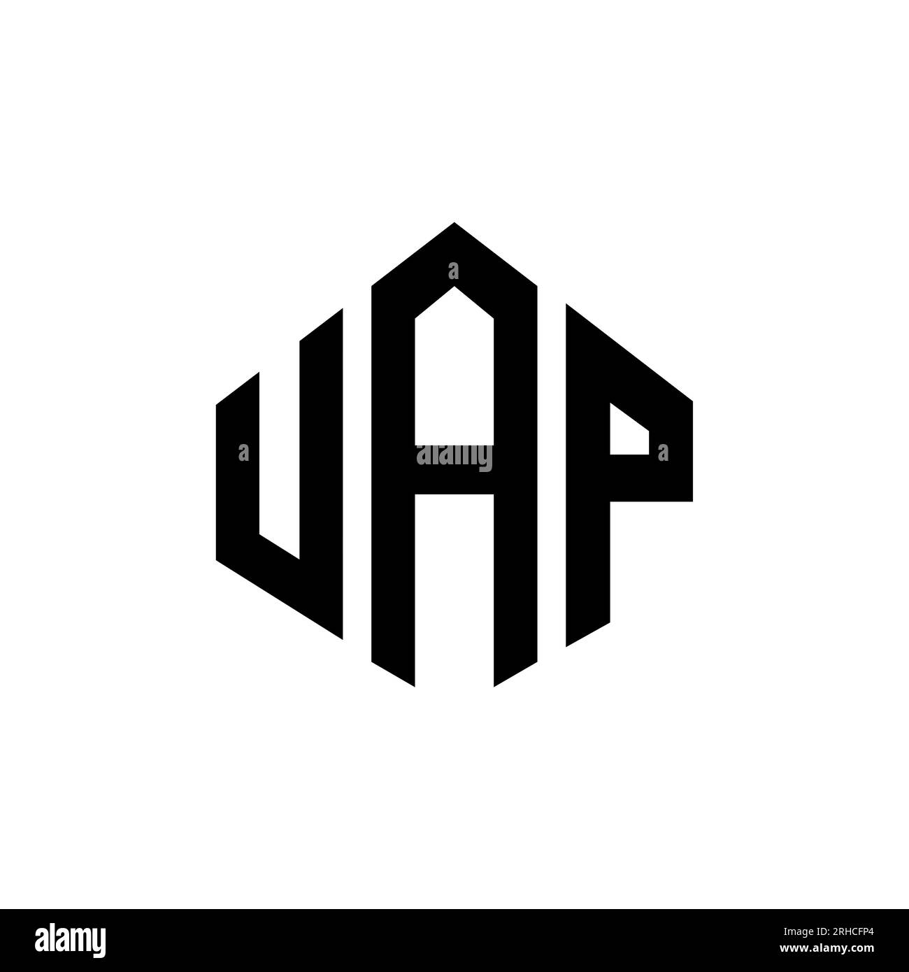 UAP letter logo design with polygon shape. UAP polygon and cube shape ...