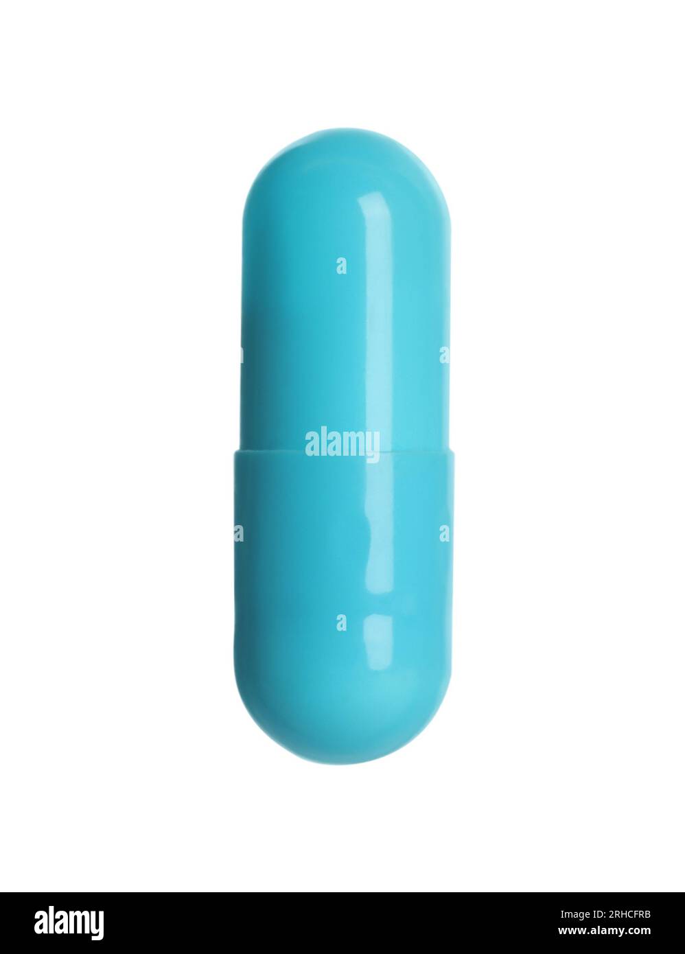 One light blue pill on white background. Medicinal treatment Stock ...