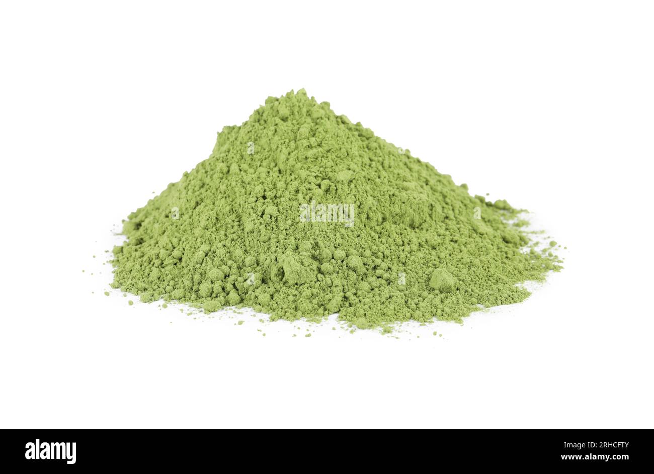 Pile of green matcha powder isolated on white Stock Photo - Alamy