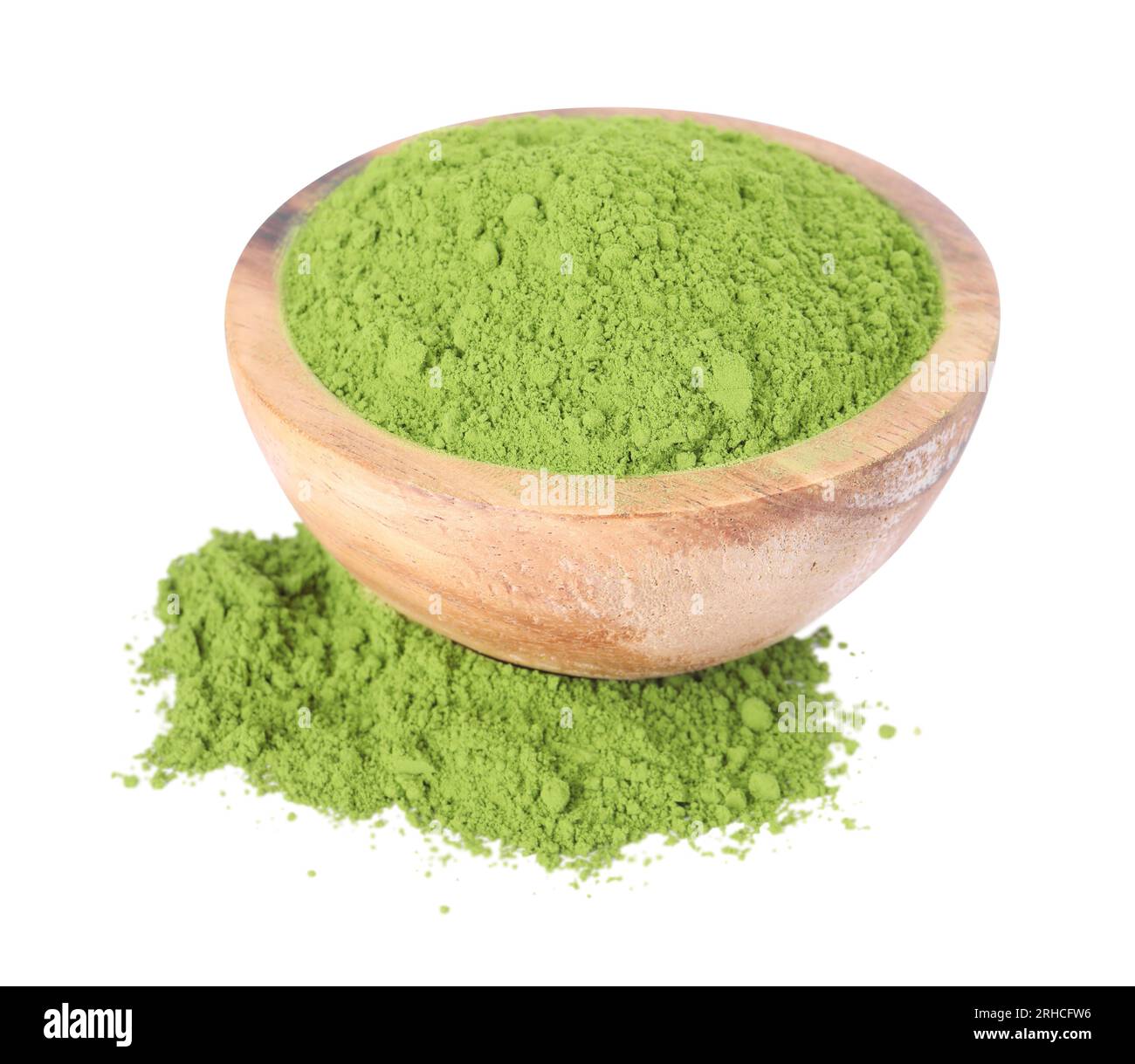 Bowl of matcha powder isolated on white Stock Photo - Alamy