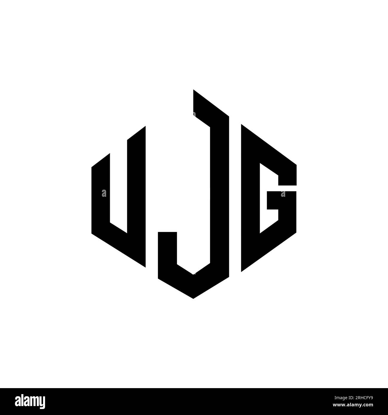 UJG letter logo design with polygon shape. UJG polygon and cube shape ...
