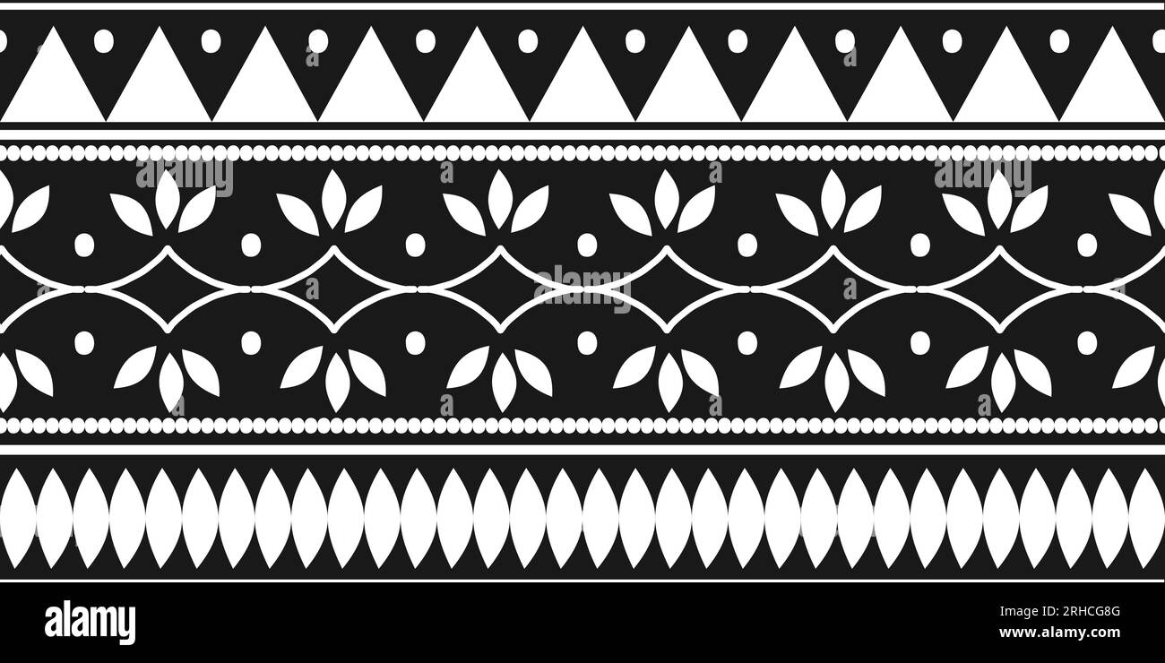 Tribal ethnic seamless pattern with black and white colors. Background ...