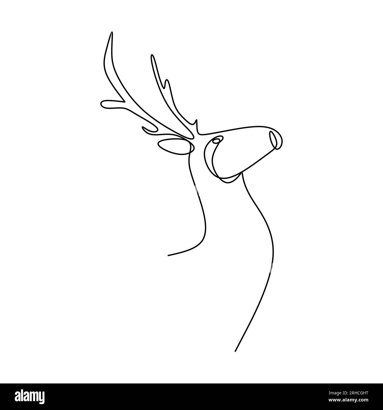 Deer continuous one line drawing vector illustration Stock Vector Image ...