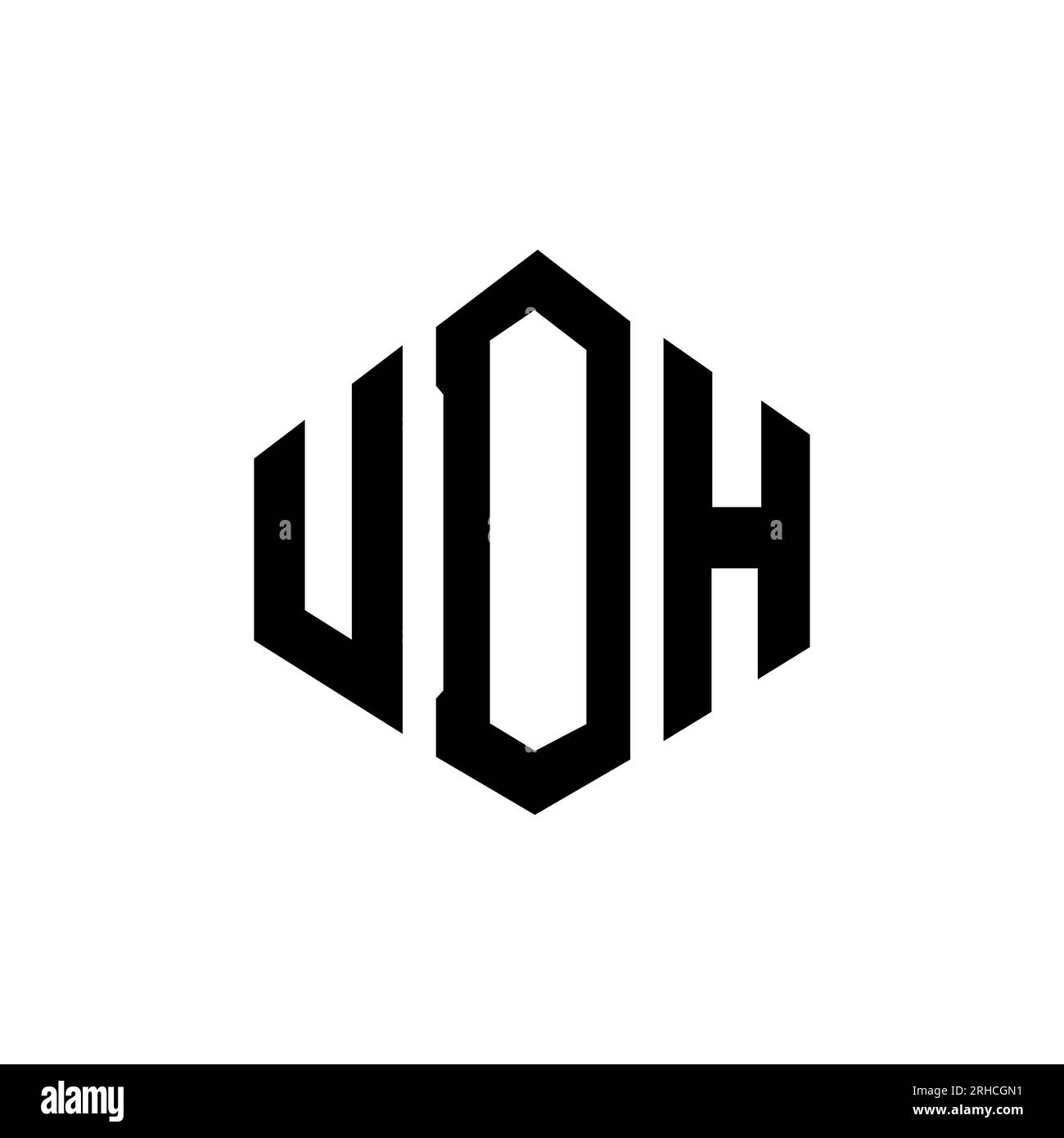 UDH letter logo design with polygon shape. UDH polygon and cube shape ...