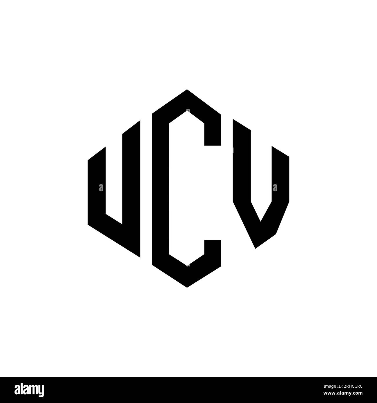 UCV letter logo design with polygon shape. UCV polygon and cube shape ...