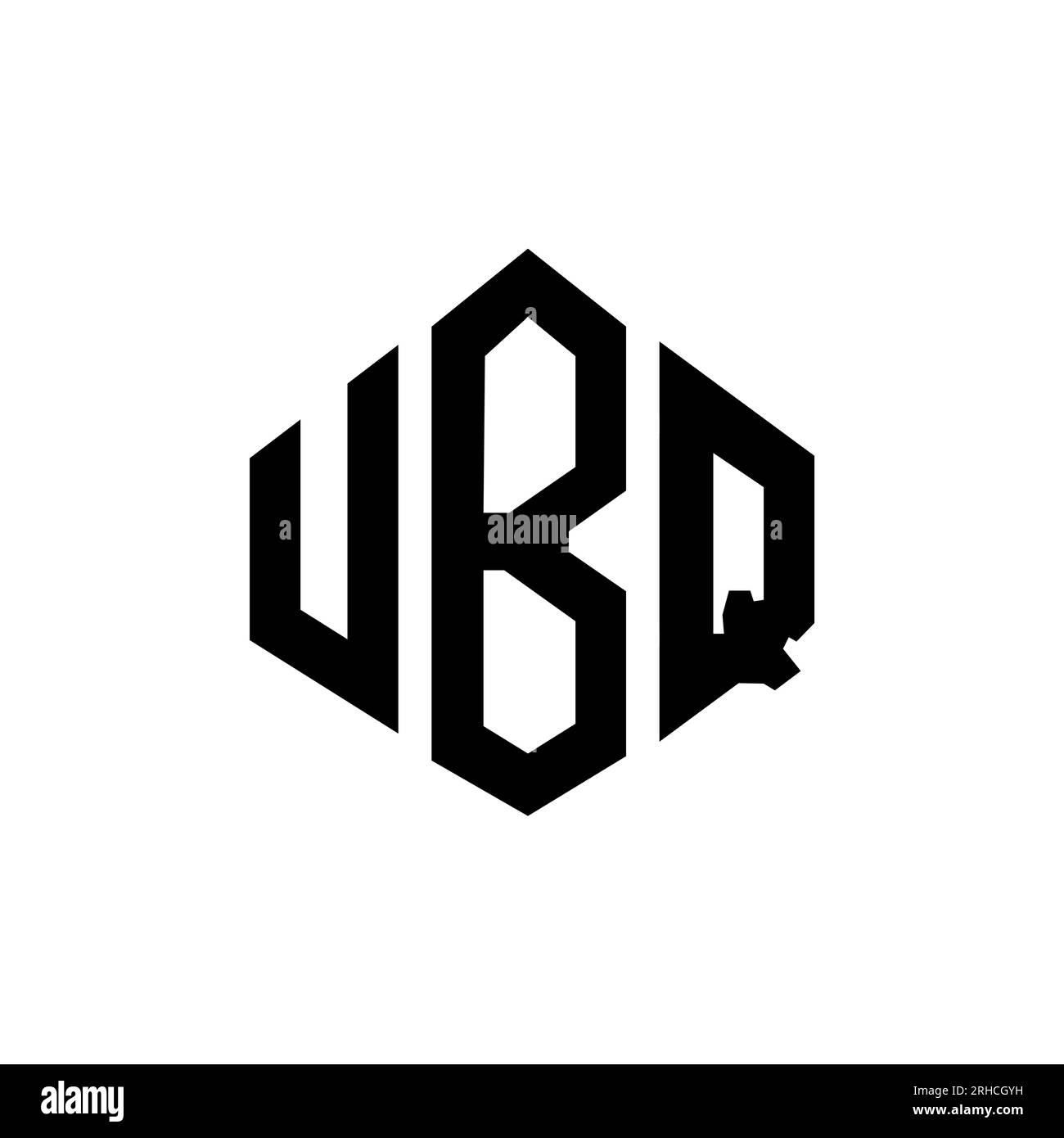 UBQ letter logo design with polygon shape. UBQ polygon and cube shape ...