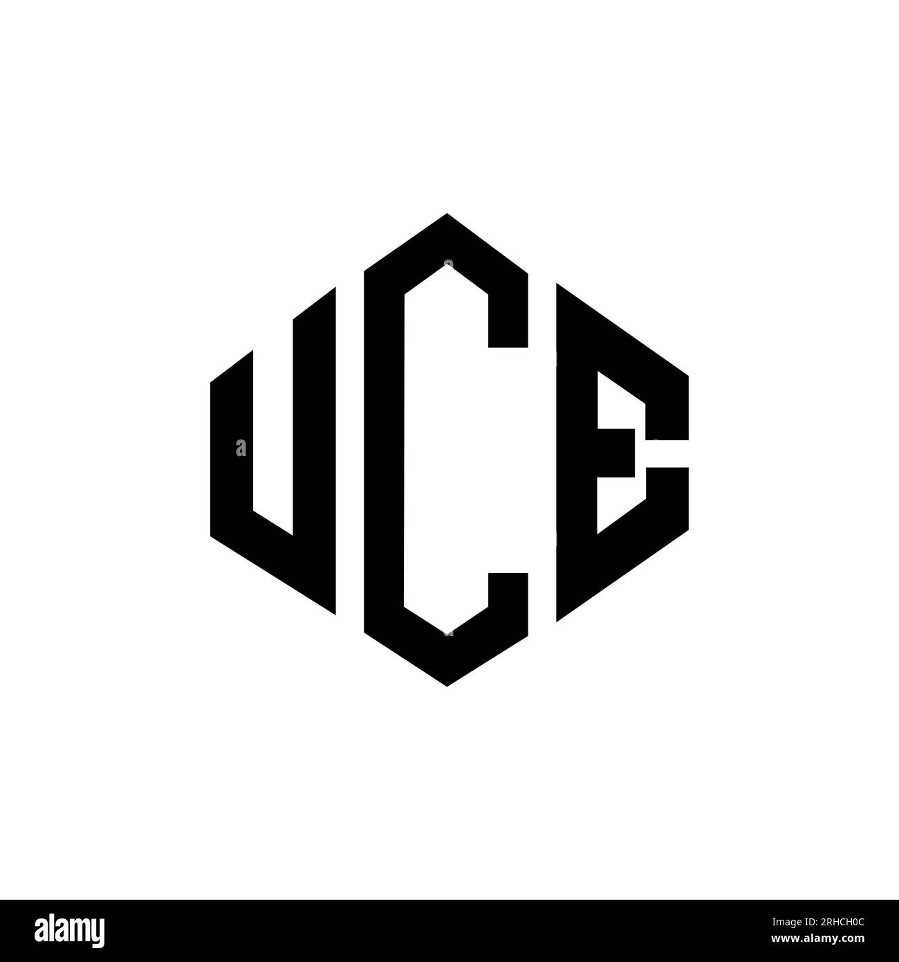 UCE letter logo design with polygon shape. UCE polygon and cube shape ...