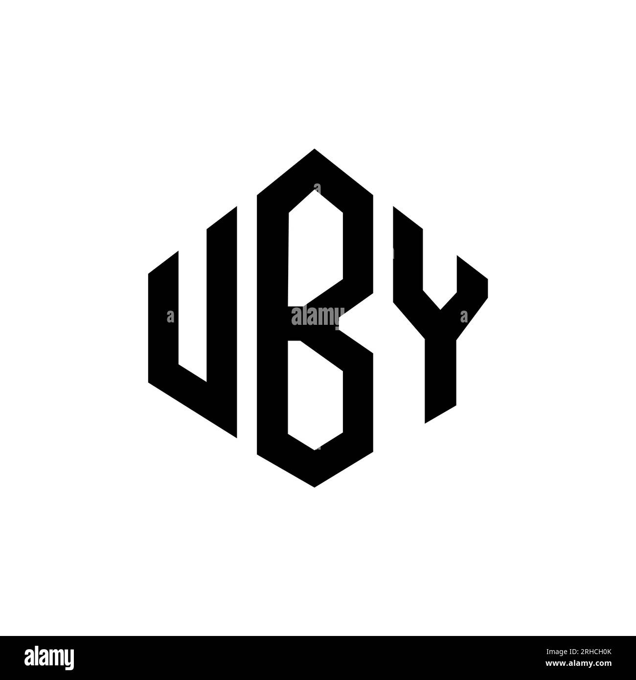 UBY letter logo design with polygon shape. UBY polygon and cube shape ...