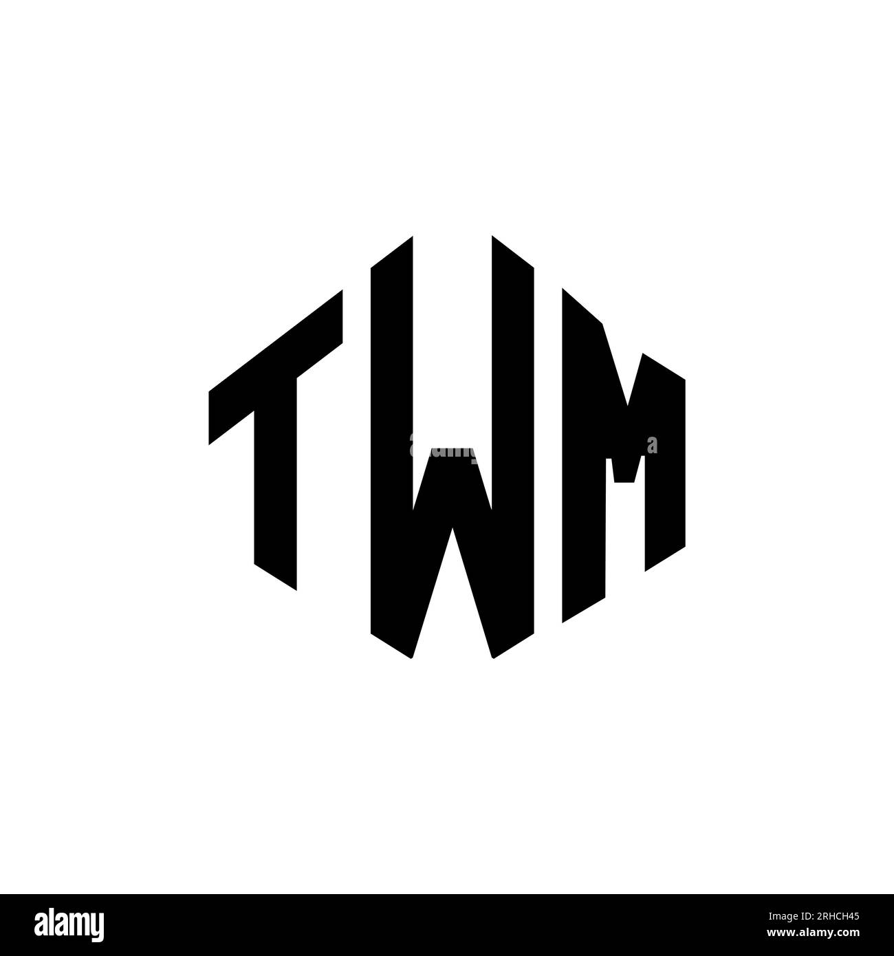TWM letter logo design with polygon shape. TWM polygon and cube shape ...