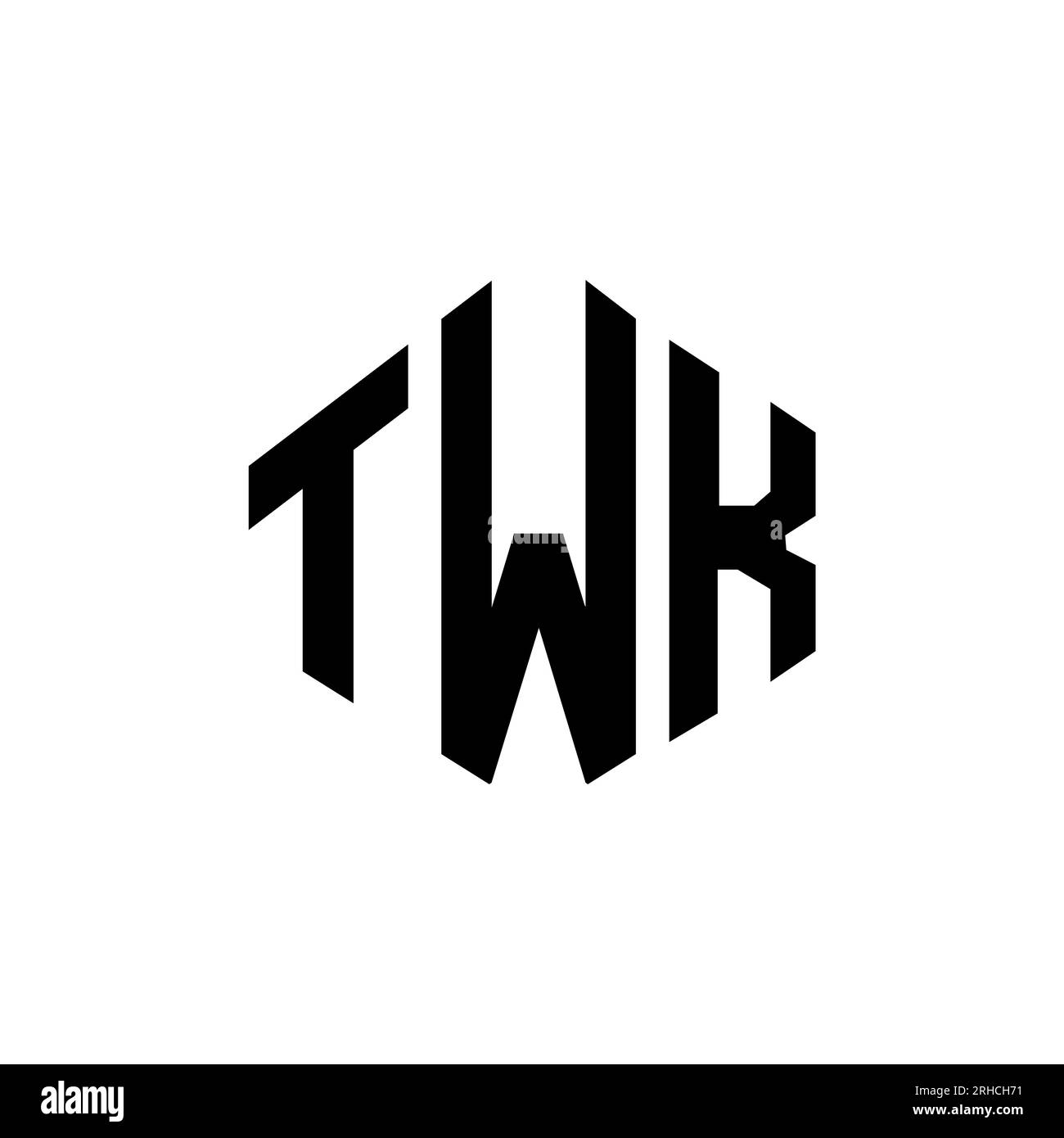 TWK letter logo design with polygon shape. TWK polygon and cube shape ...