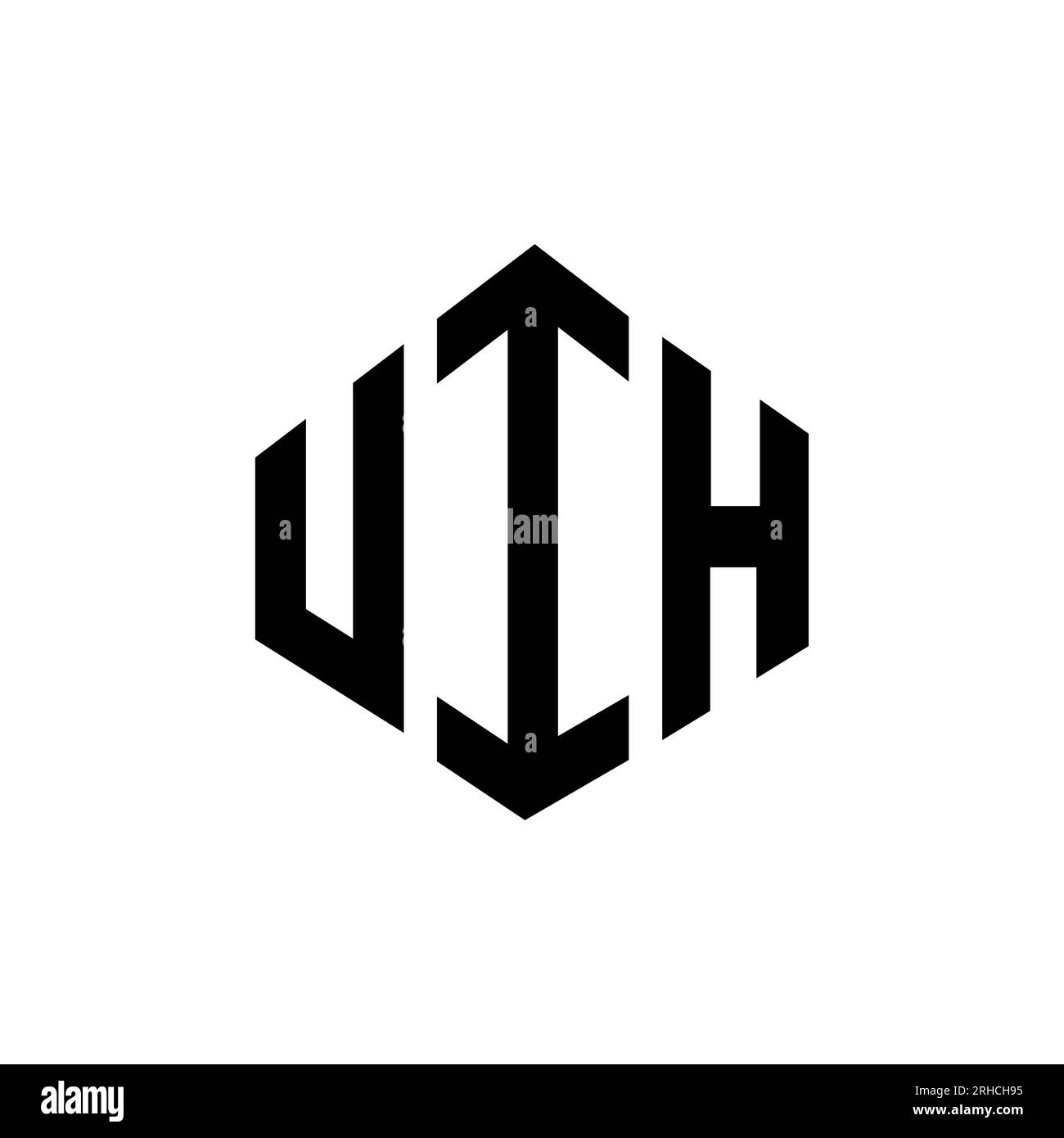 UIH letter logo design with polygon shape. UIH polygon and cube shape ...