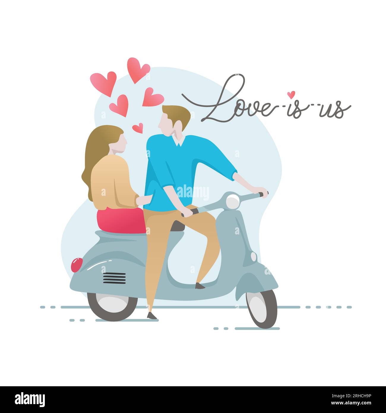 Couple in love vector illustration for valentine's day card banner ...