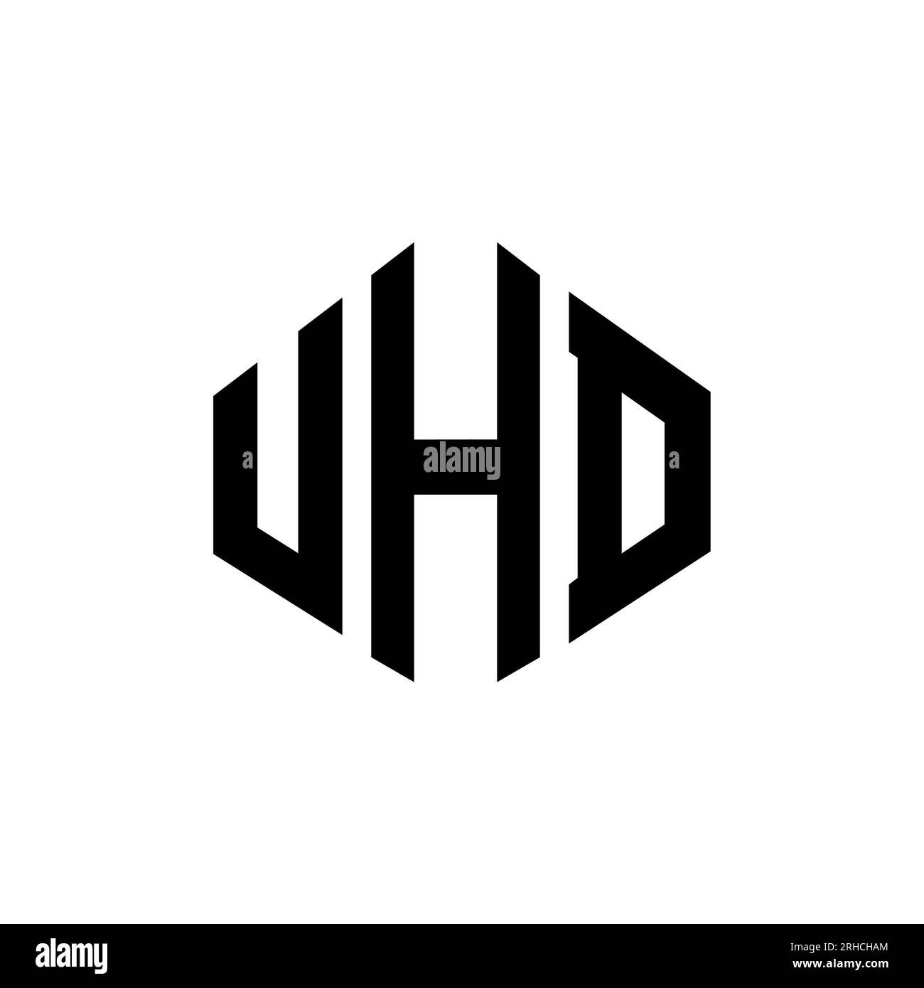 UHD letter logo design with polygon shape. UHD polygon and cube shape ...