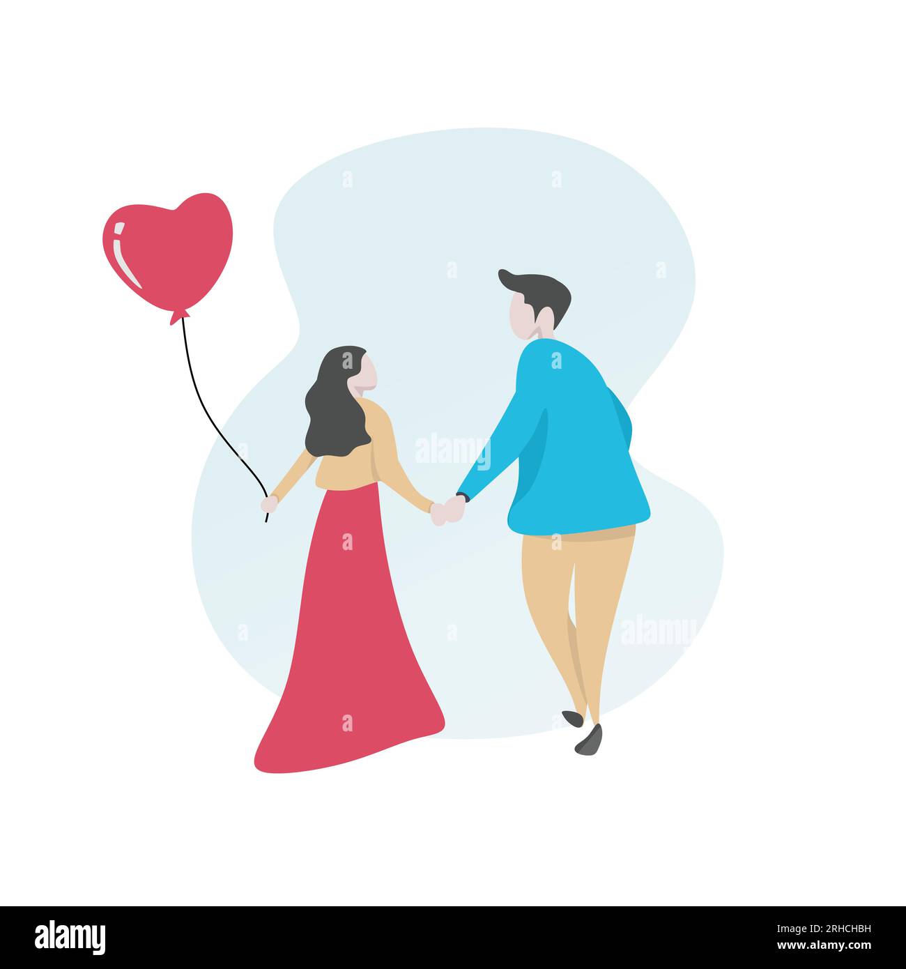 Couple in love vector illustration for valentine's day card banner cute ...