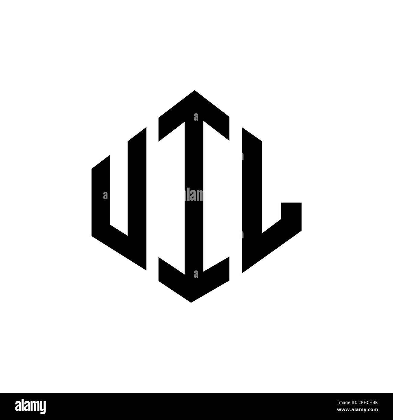 UIL letter logo design with polygon shape. UIL polygon and cube shape ...