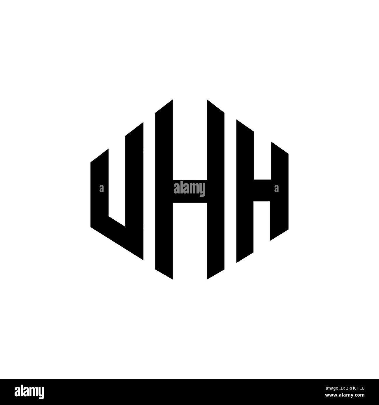 UHH letter logo design with polygon shape. UHH polygon and cube shape ...