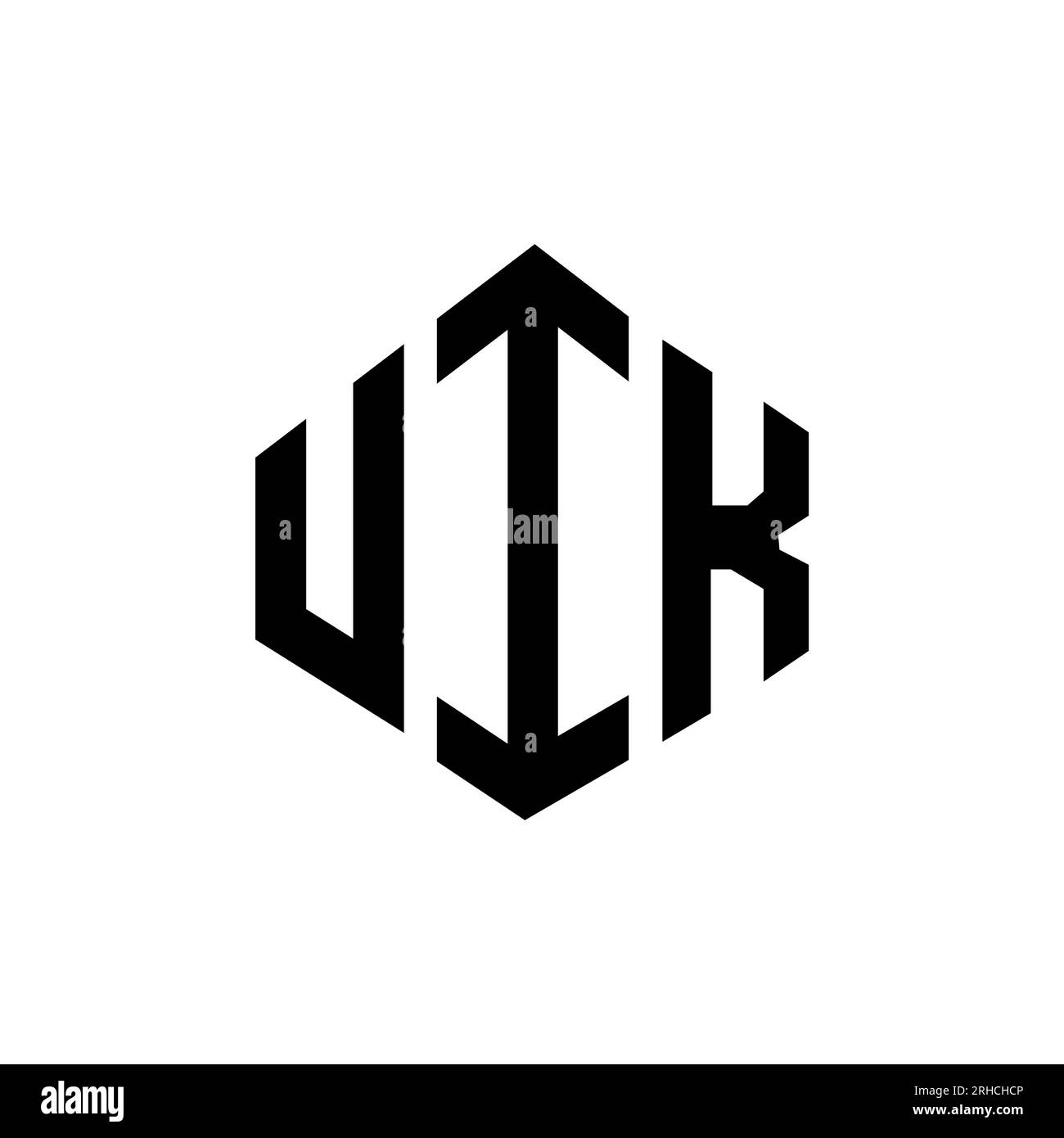 UIK letter logo design with polygon shape. UIK polygon and cube shape ...