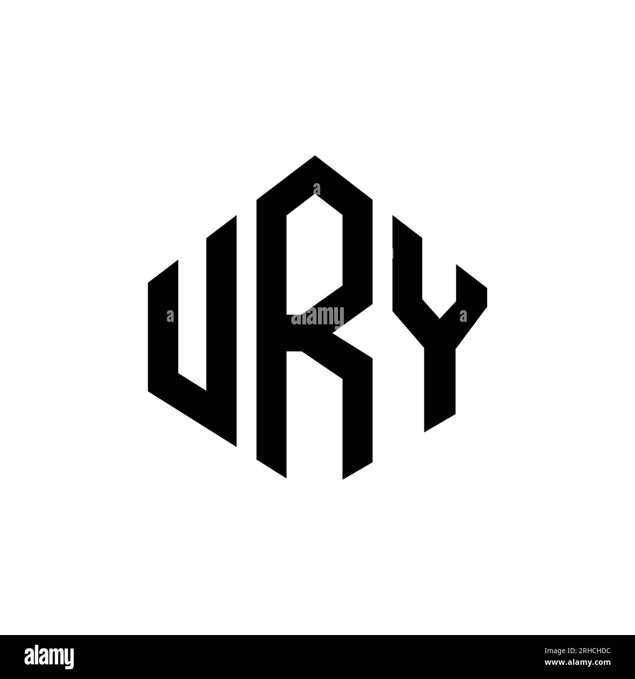 URY letter logo design with polygon shape. URY polygon and cube shape ...