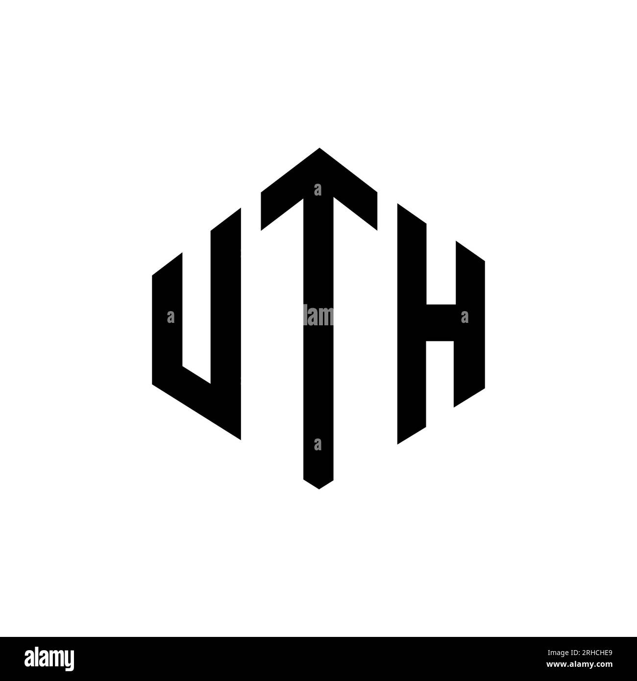 UTH letter logo design with polygon shape. UTH polygon and cube shape ...