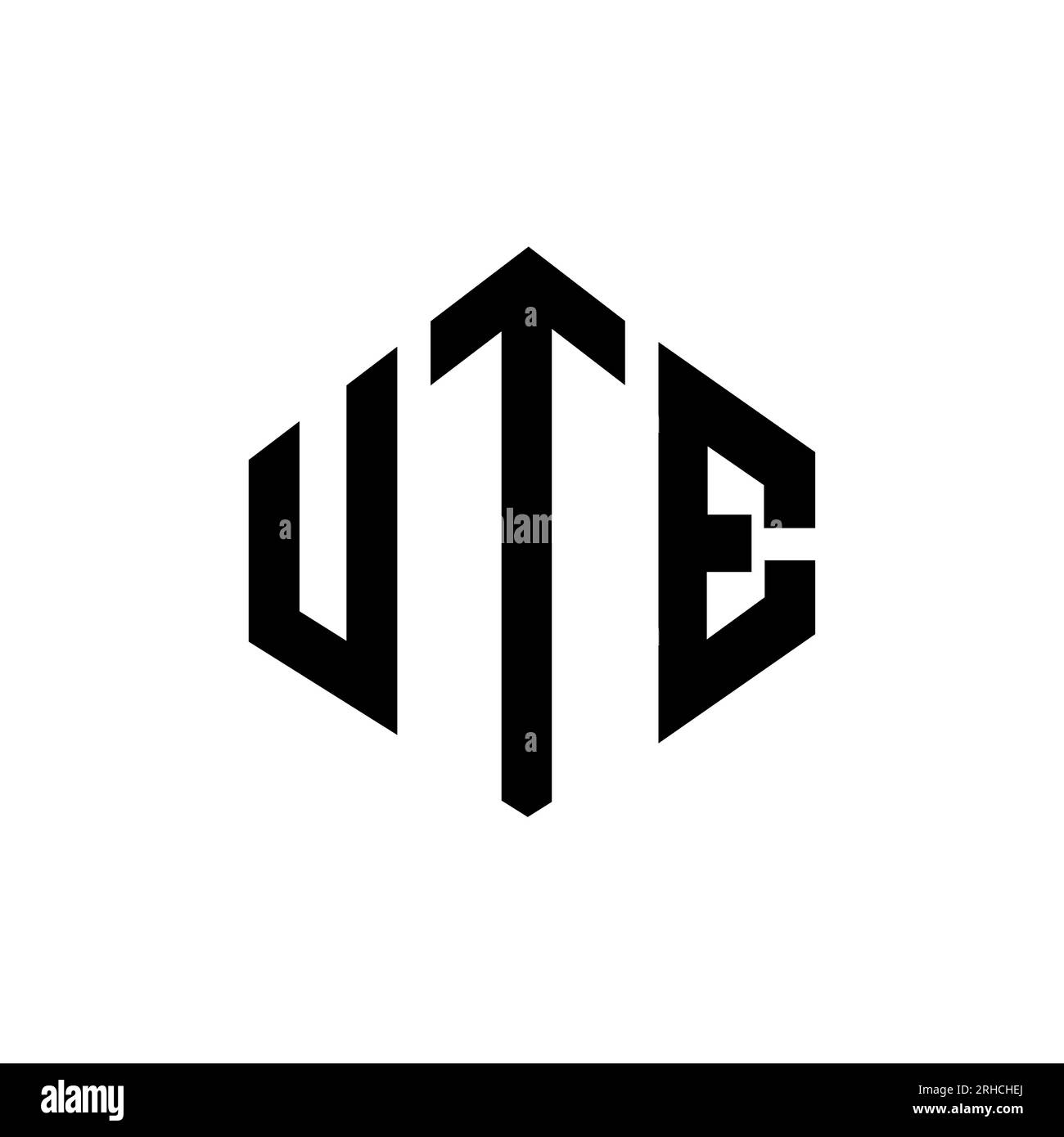 UTE letter logo design with polygon shape. UTE polygon and cube shape ...