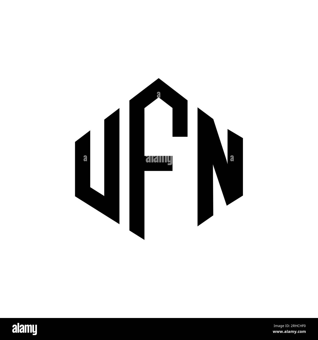UFN letter logo design with polygon shape. UFN polygon and cube shape ...