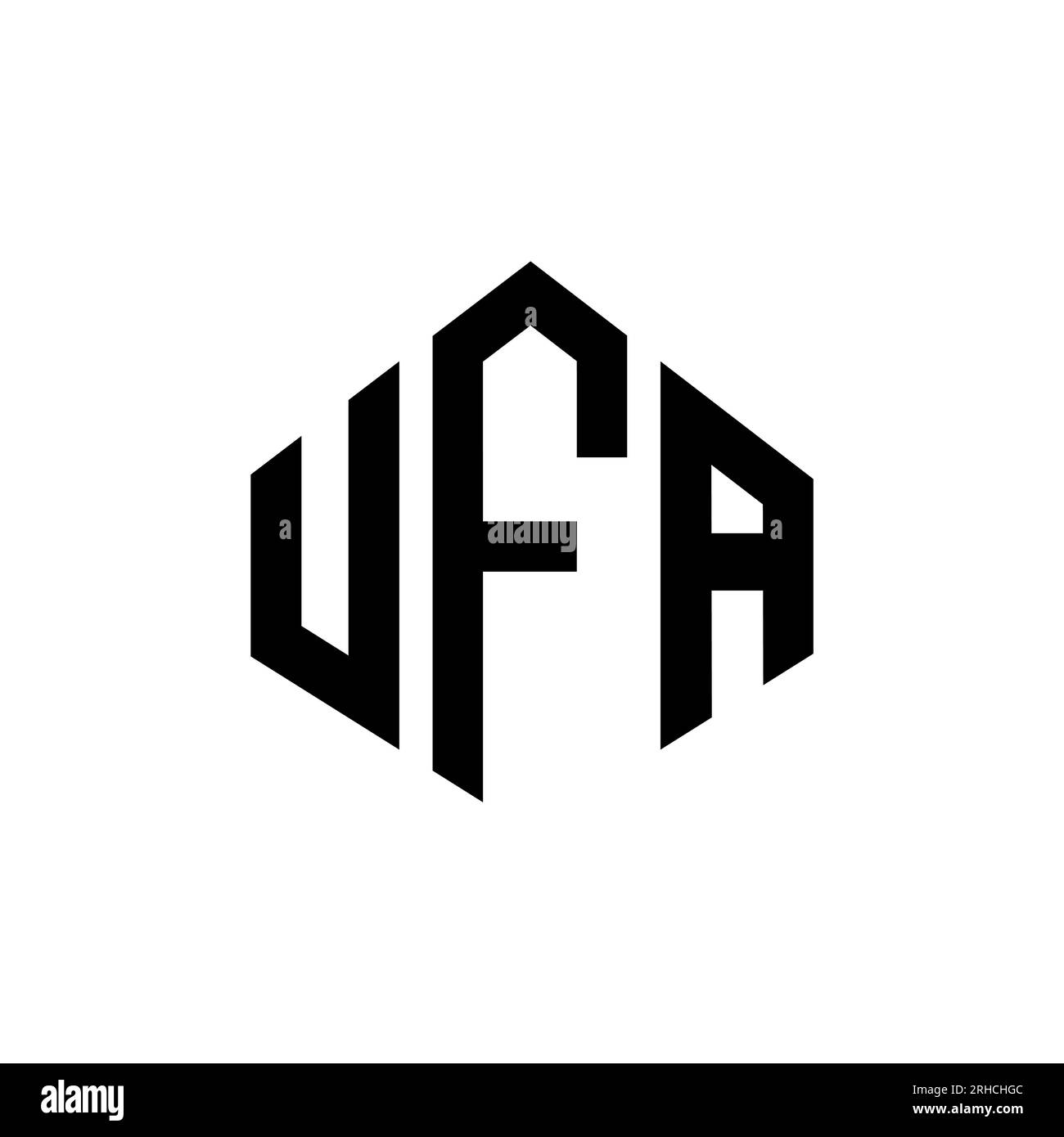 UFA letter logo design with polygon shape. UFA polygon and cube shape ...