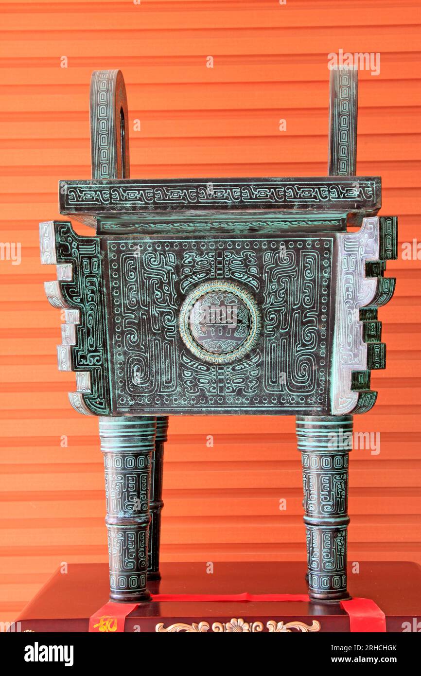 Chinese ancient ancient cooking vessel, closeup of photo Stock Photo ...
