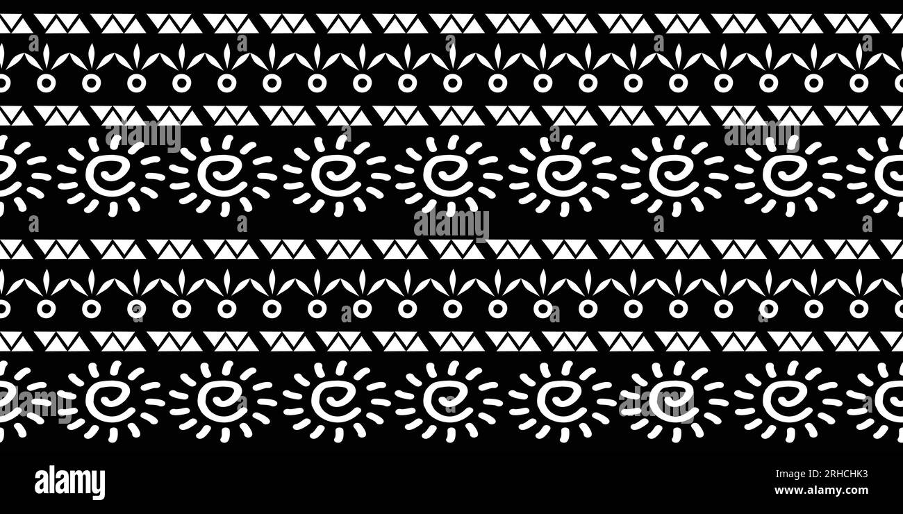 Tribal ethnic seamless pattern with black and white colors. Background ...