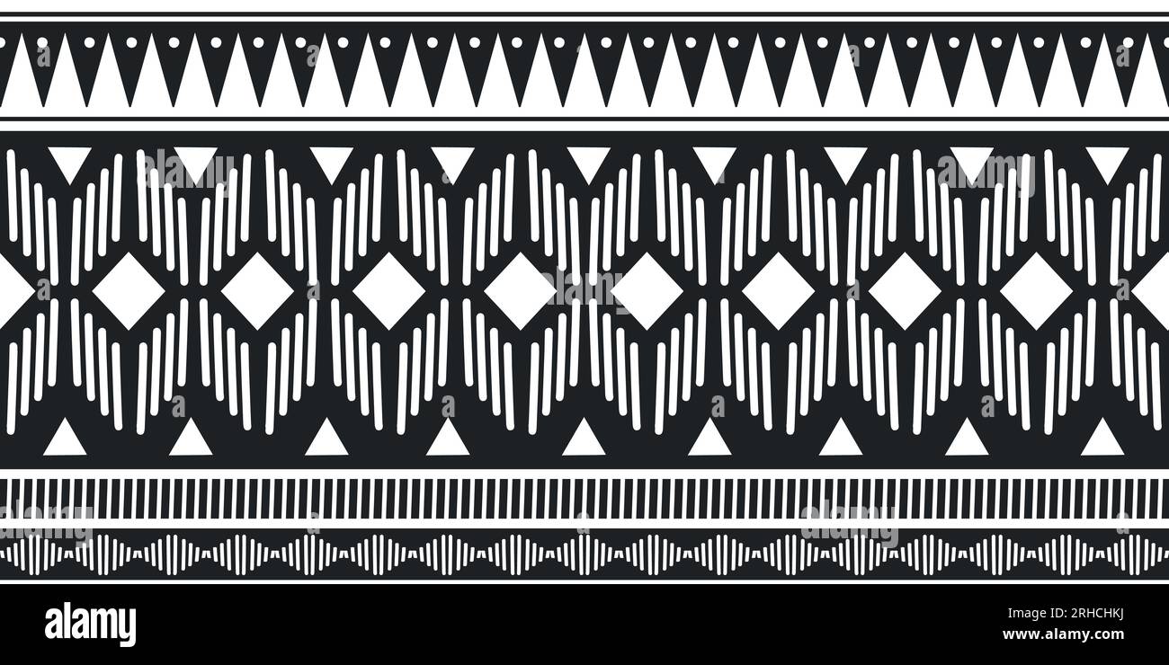 Ethnic seamless pattern black and white colors with geometric symbol ...