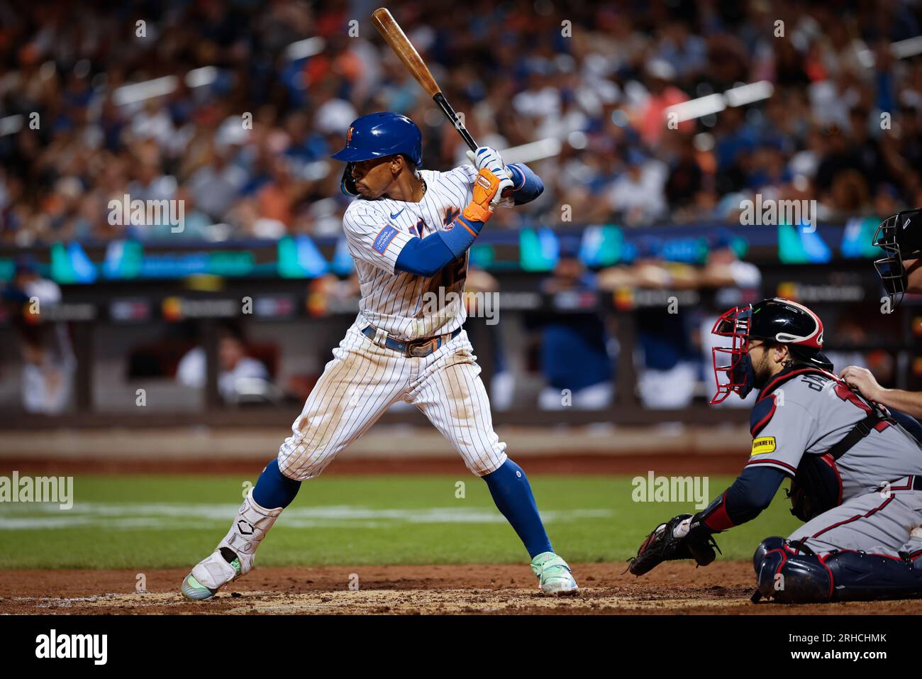 Aug 12, 2023; New York City, New York; New York Mets shortstop ...