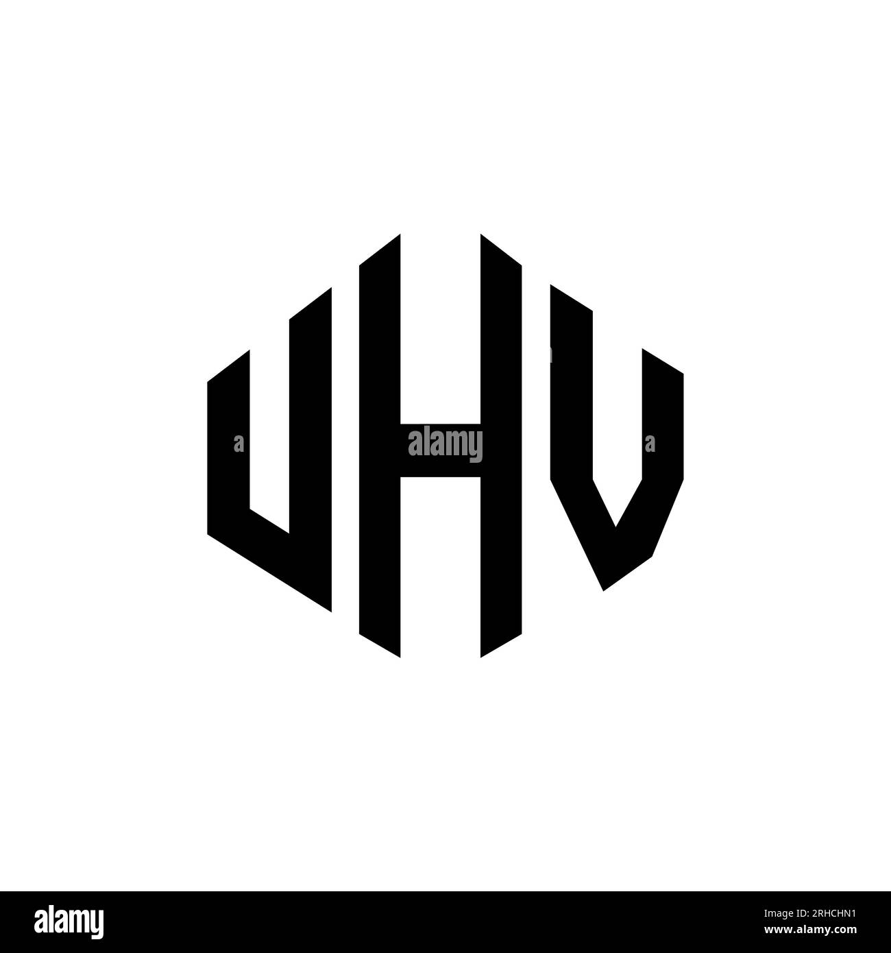 UHV letter logo design with polygon shape. UHV polygon and cube shape ...