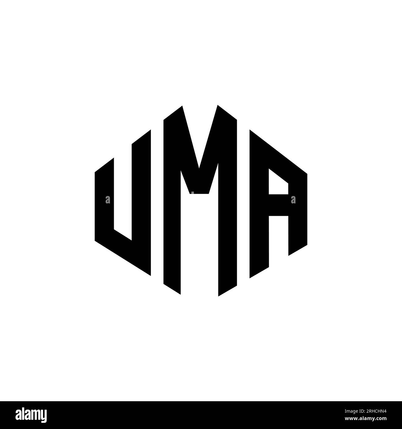 UMA letter logo design with polygon shape. UMA polygon and cube shape ...