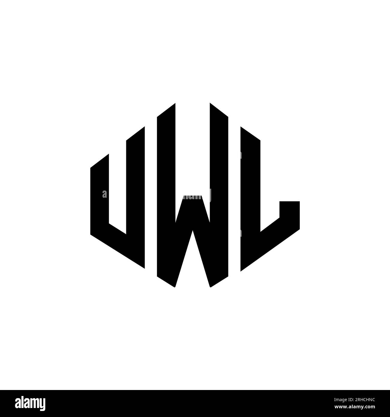 UWL letter logo design with polygon shape. UWL polygon and cube shape ...