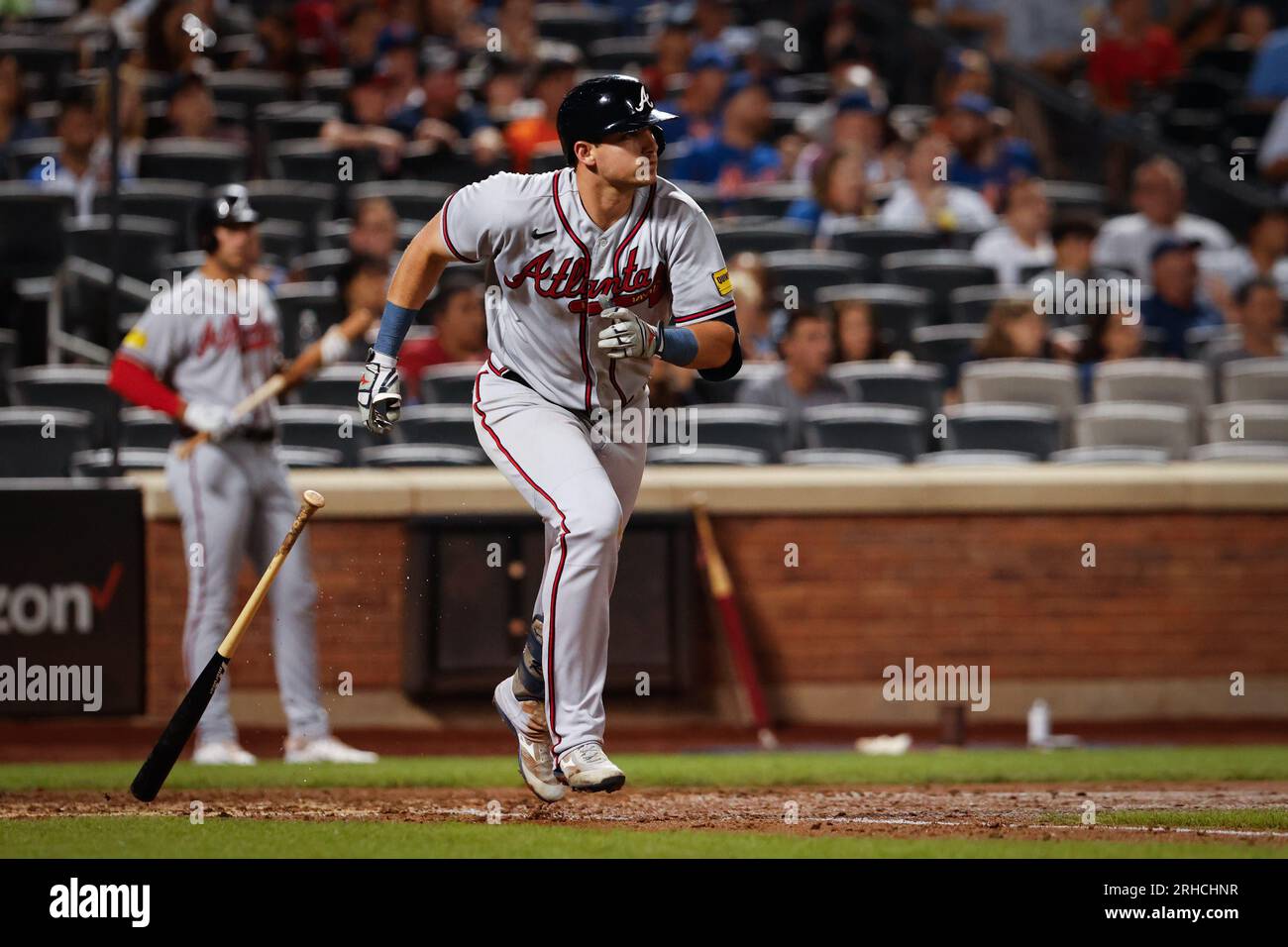 Aug 12, 2023; New York City, New York; Atlanta Braves third baseman ...