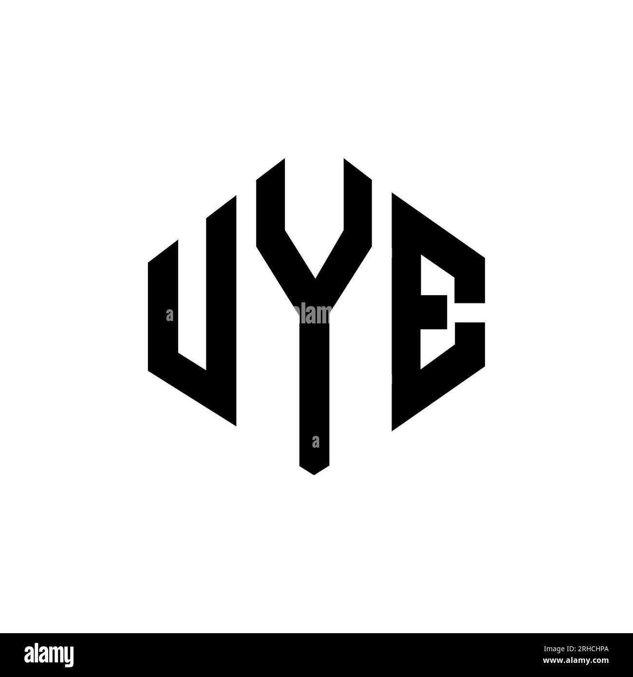 UYE letter logo design with polygon shape. UYE polygon and cube shape ...