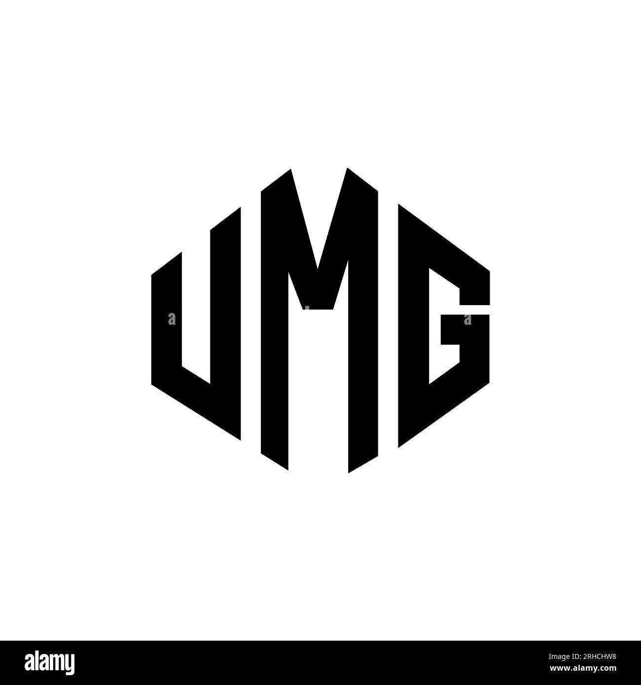 UMG letter logo design with polygon shape. UMG polygon and cube shape ...