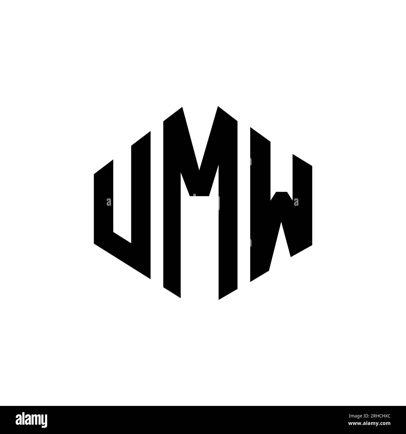 UMW letter logo design with polygon shape. UMW polygon and cube shape ...