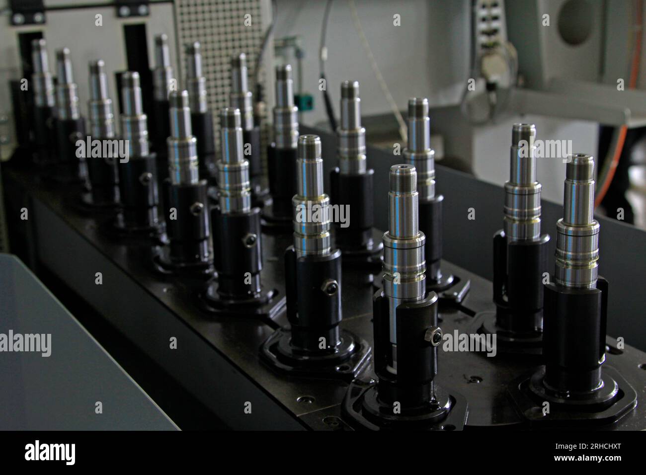 Stainless steel semi-finished products on the platform Stock Photo - Alamy