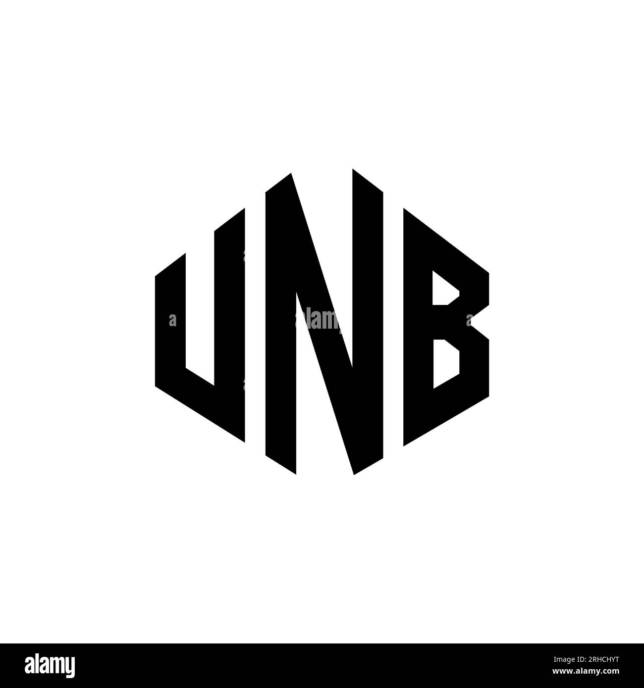 UNB letter logo design with polygon shape. UNB polygon and cube shape ...