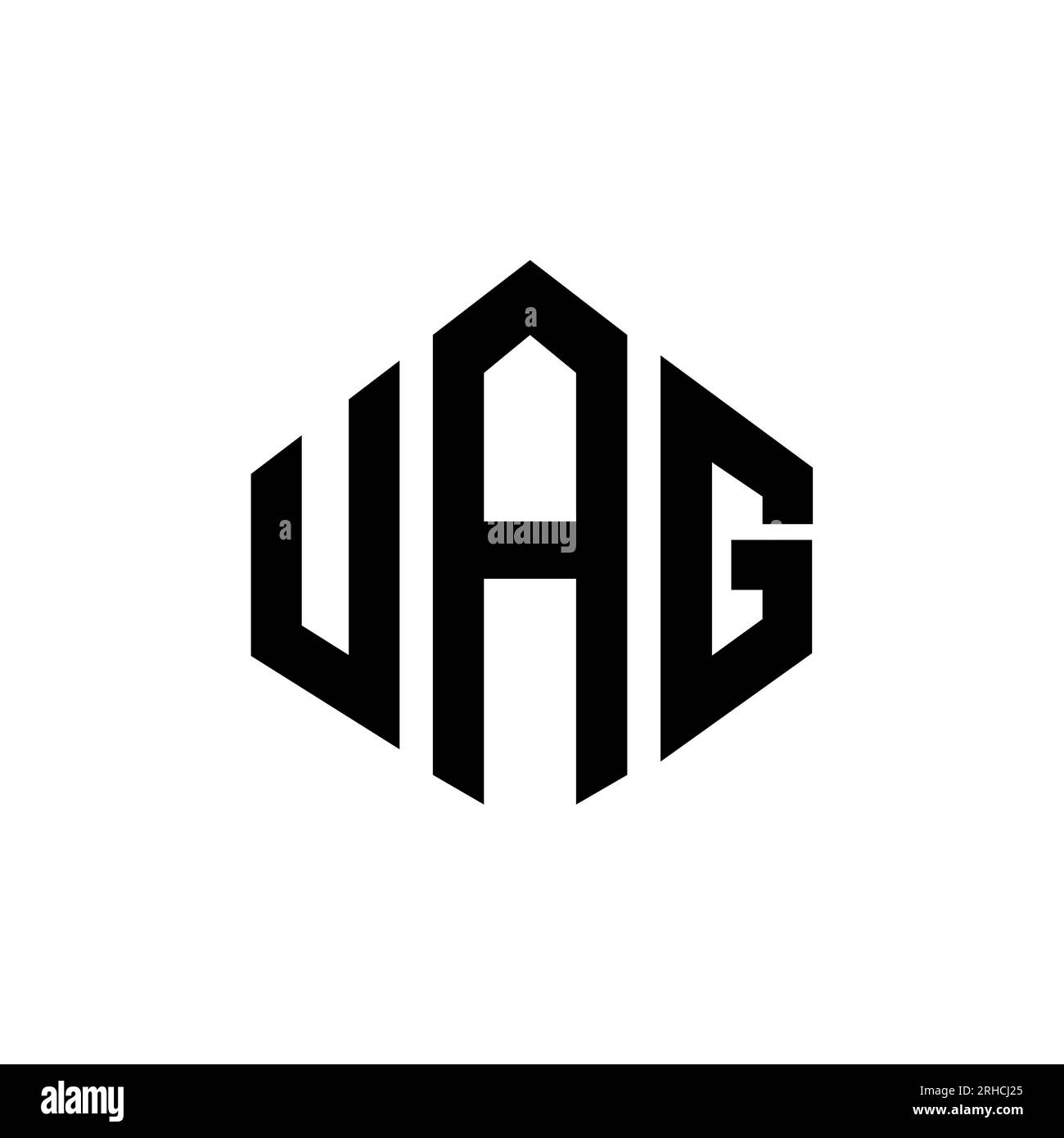 UAG letter logo design with polygon shape. UAG polygon and cube shape ...