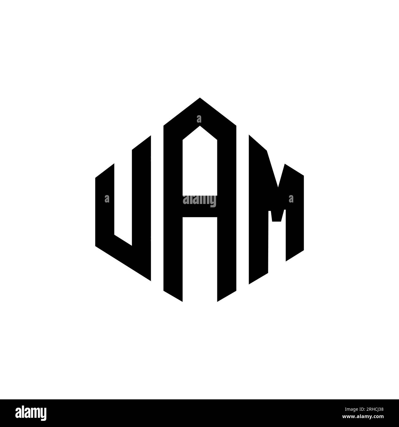 UAM letter logo design with polygon shape. UAM polygon and cube shape ...