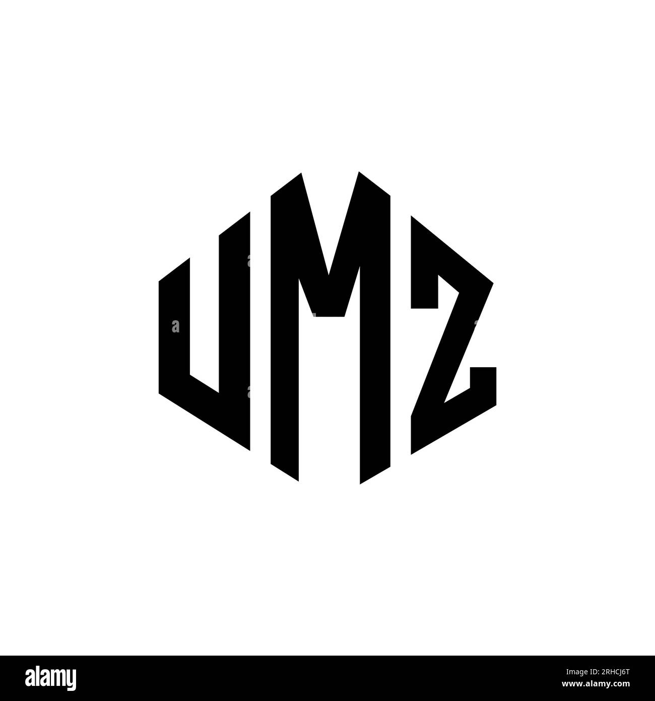 UMZ letter logo design with polygon shape. UMZ polygon and cube shape ...