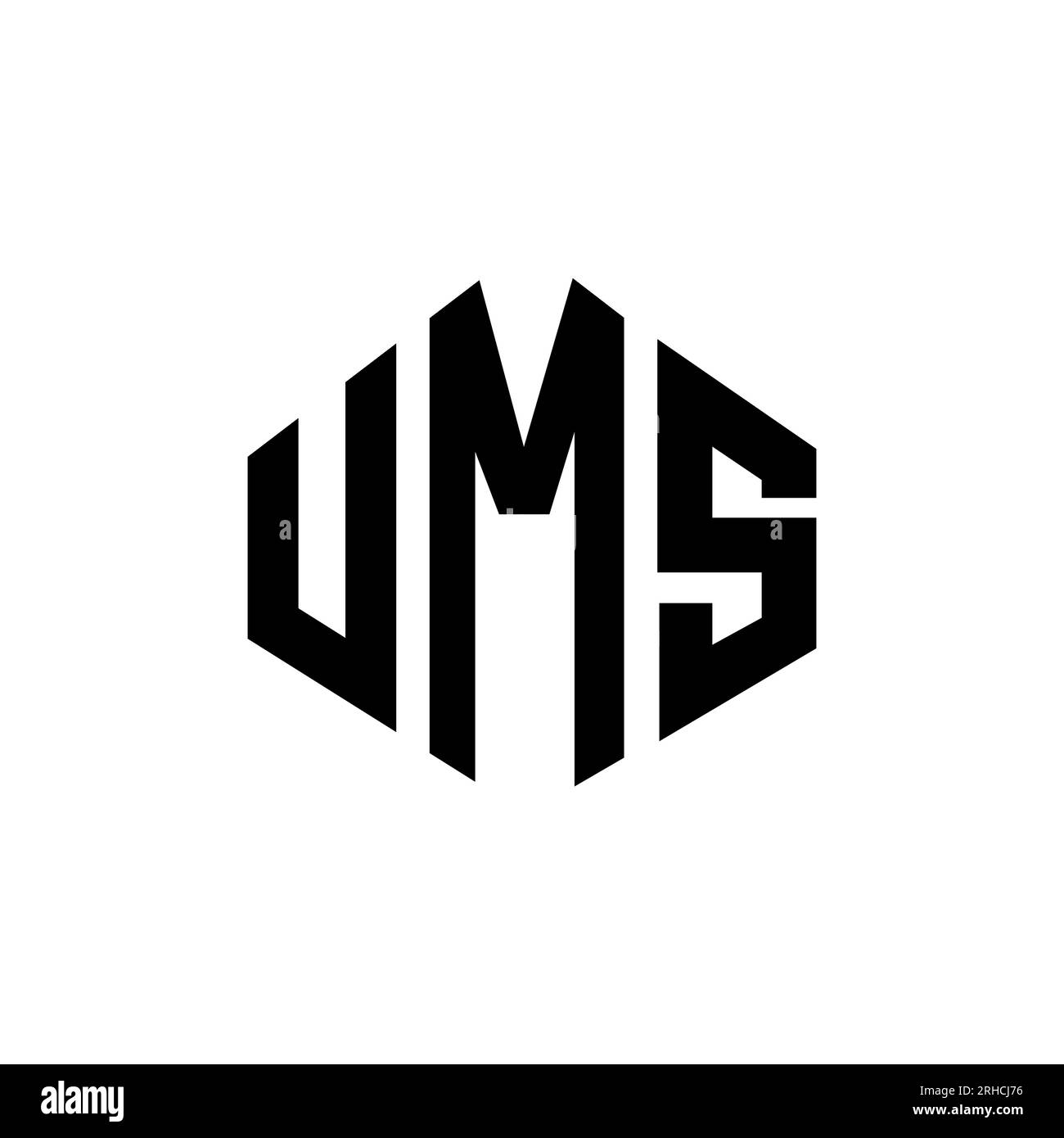 UMS letter logo design with polygon shape. UMS polygon and cube shape ...
