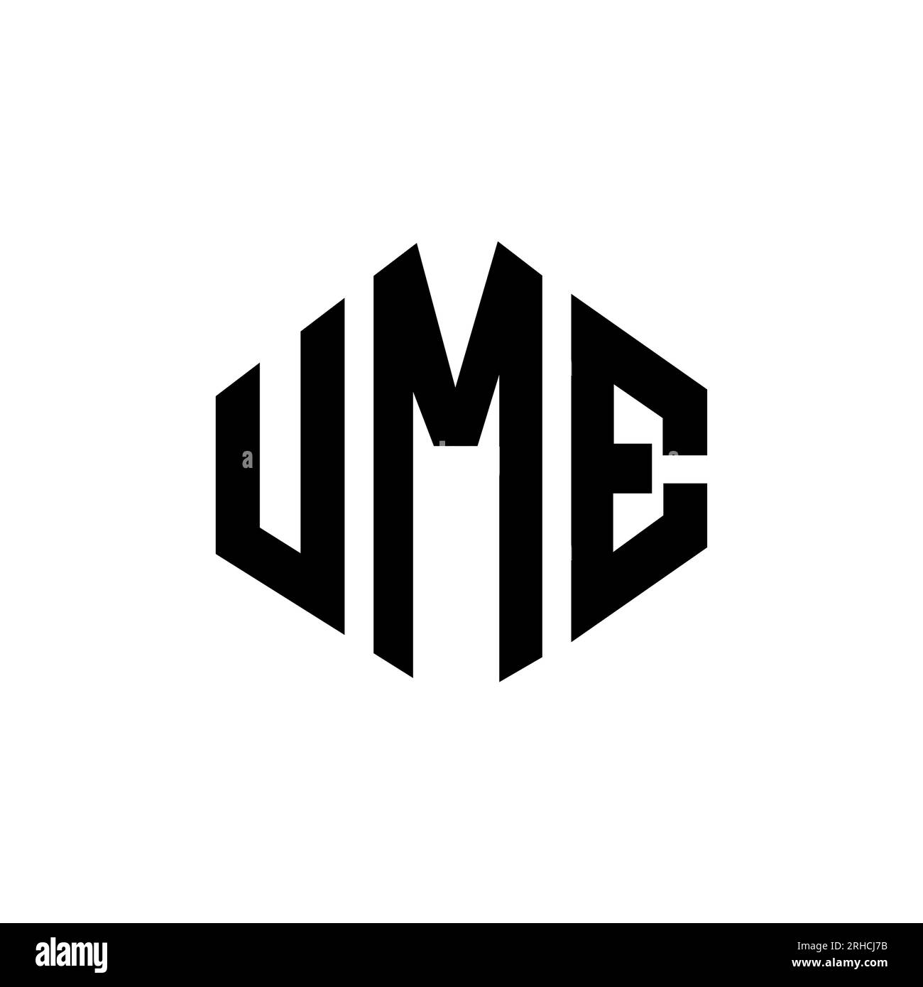 UME letter logo design with polygon shape. UME polygon and cube shape ...