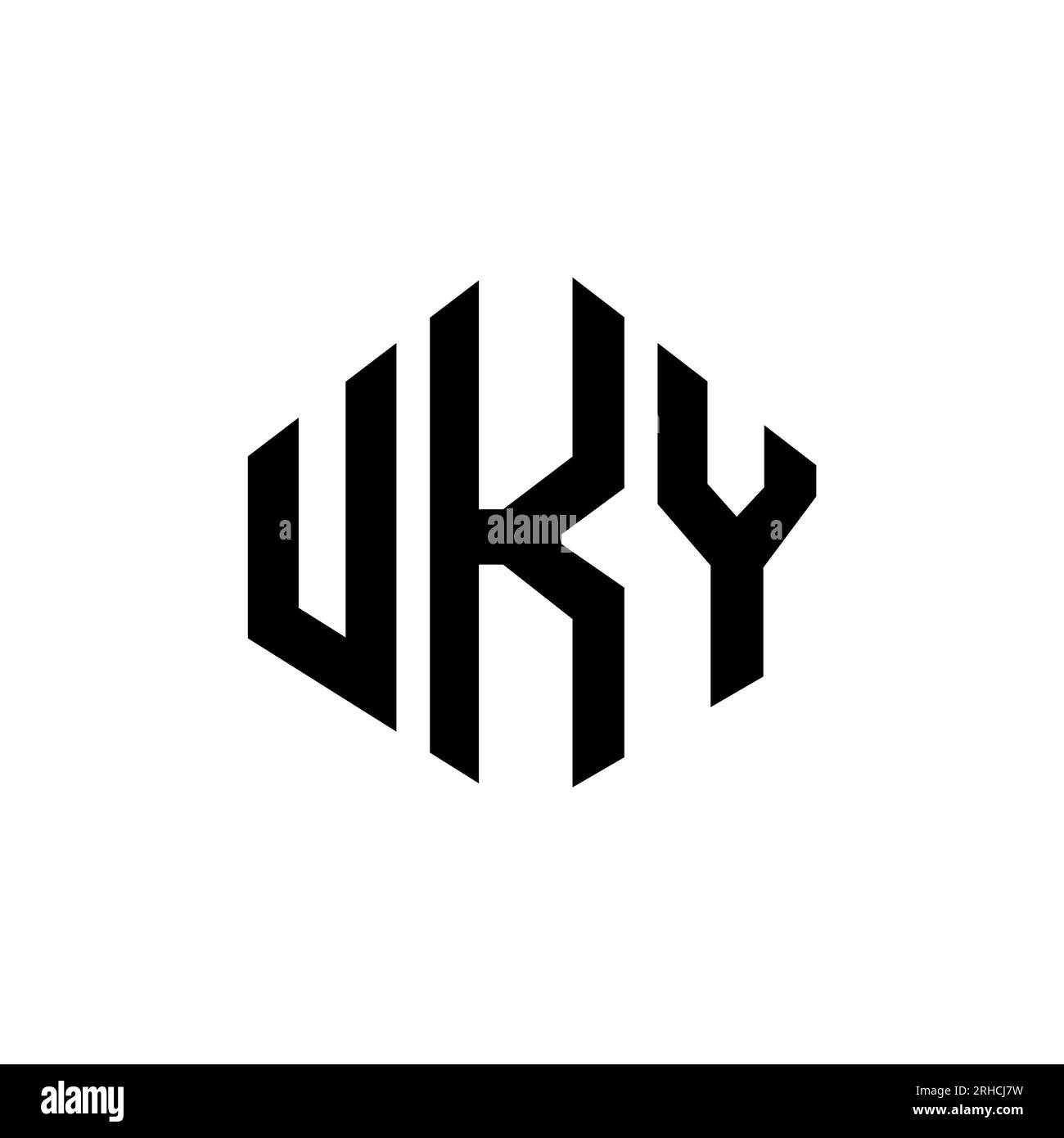UKY letter logo design with polygon shape. UKY polygon and cube shape ...