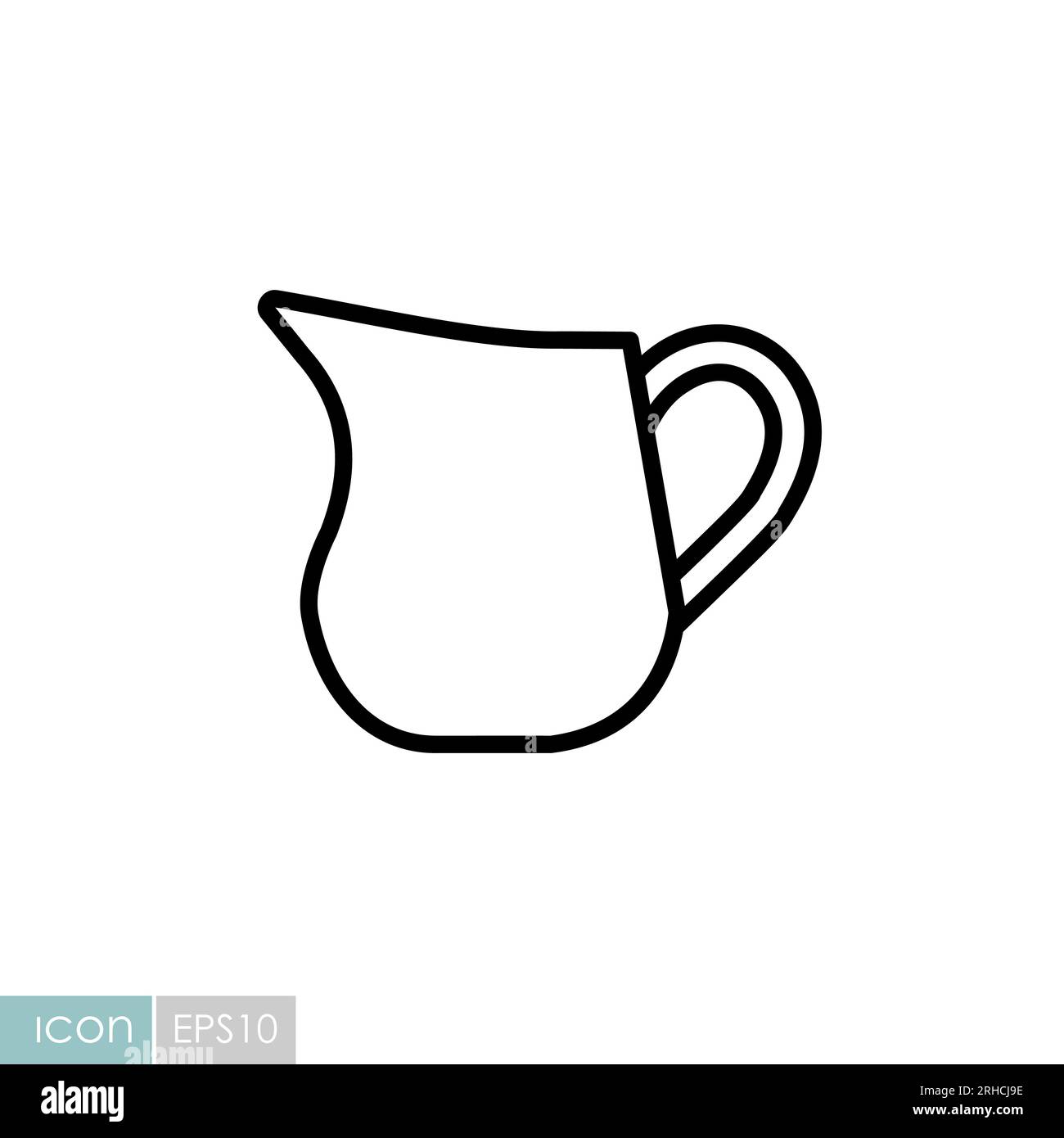 Creamer jug vector icon. Dairy product sign. Graph symbol for cooking ...