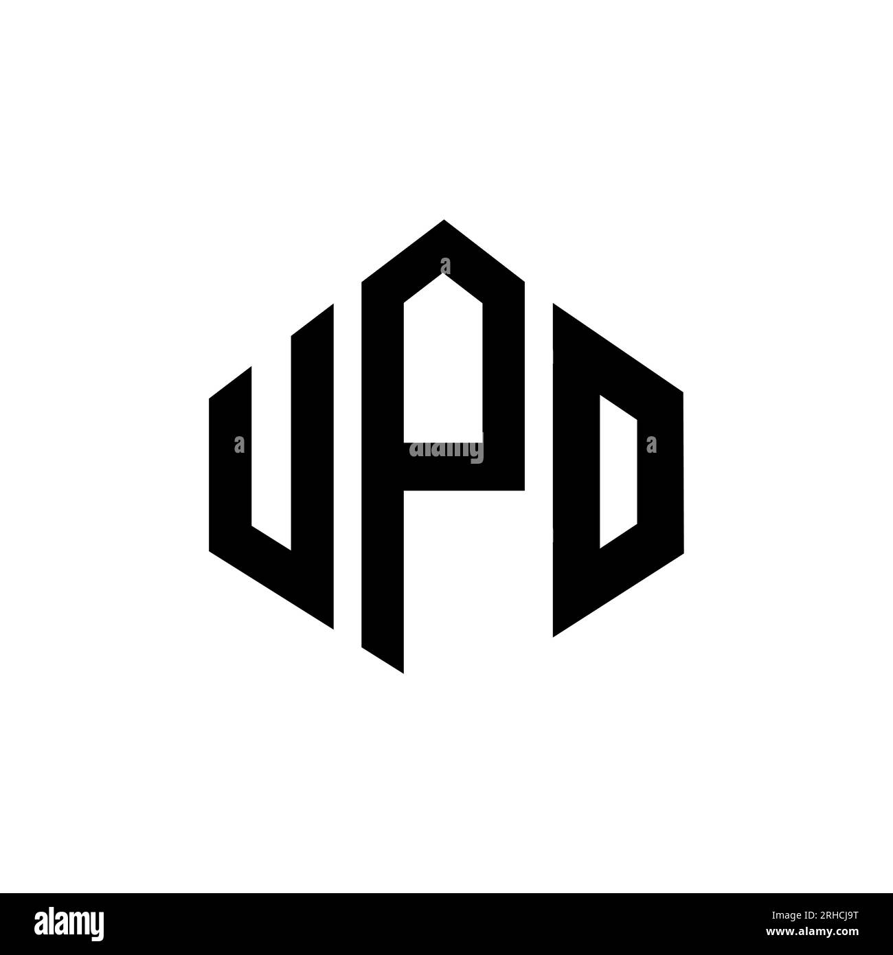 UPO letter logo design with polygon shape. UPO polygon and cube shape ...