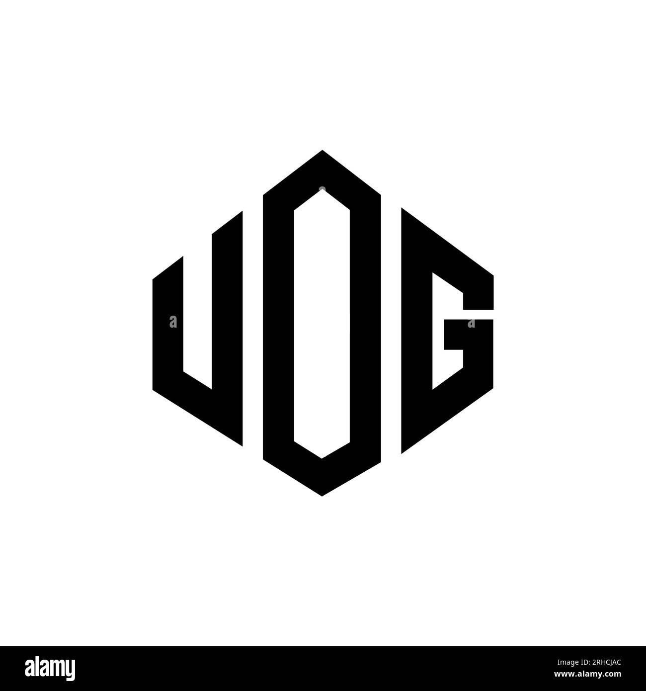 UOG letter logo design with polygon shape. UOG polygon and cube shape ...