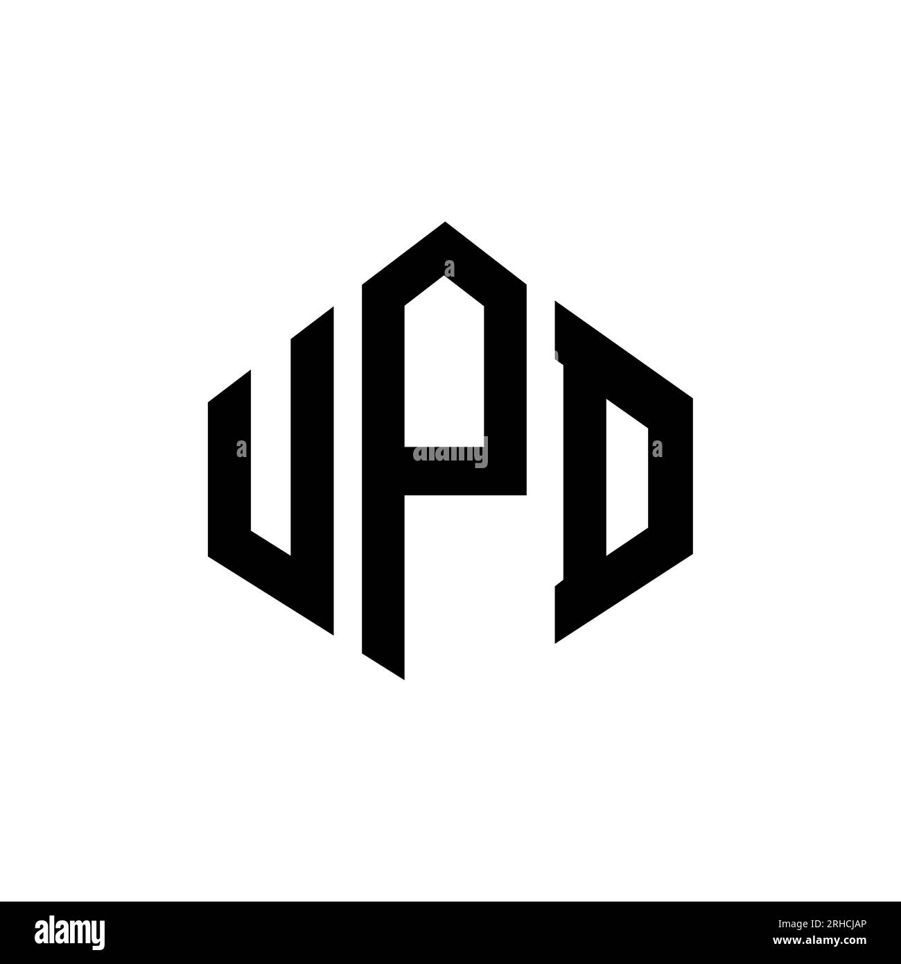 UPD letter logo design with polygon shape. UPD polygon and cube shape ...