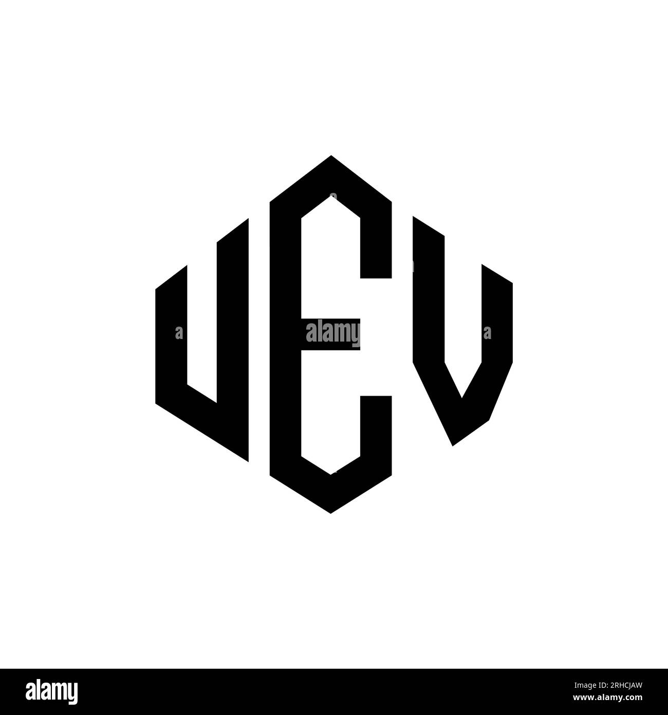 UEV letter logo design with polygon shape. UEV polygon and cube shape ...